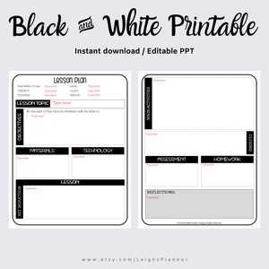 Lesson Plan Template for Teachers - Editable / INSTANT Digital Download ...