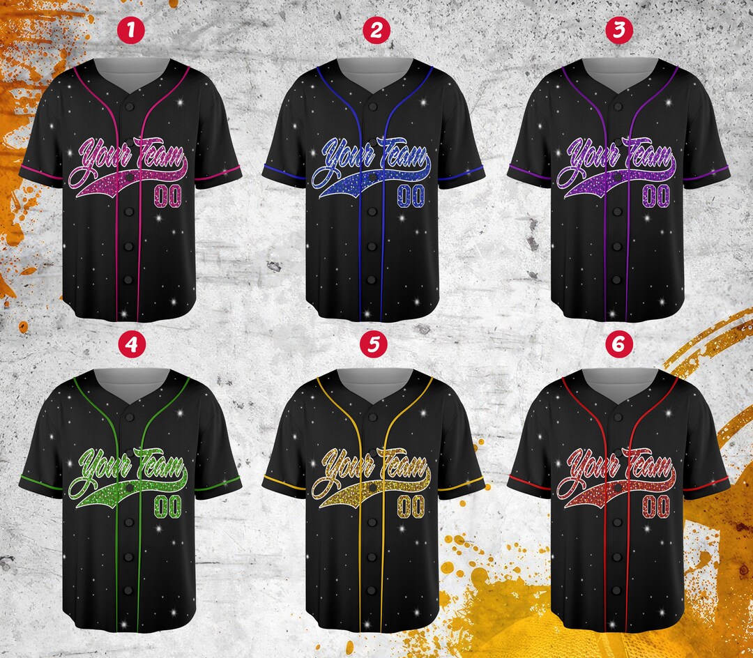 Personalized Team Name Number Baseball Jersey Team, Custom Baseball ...