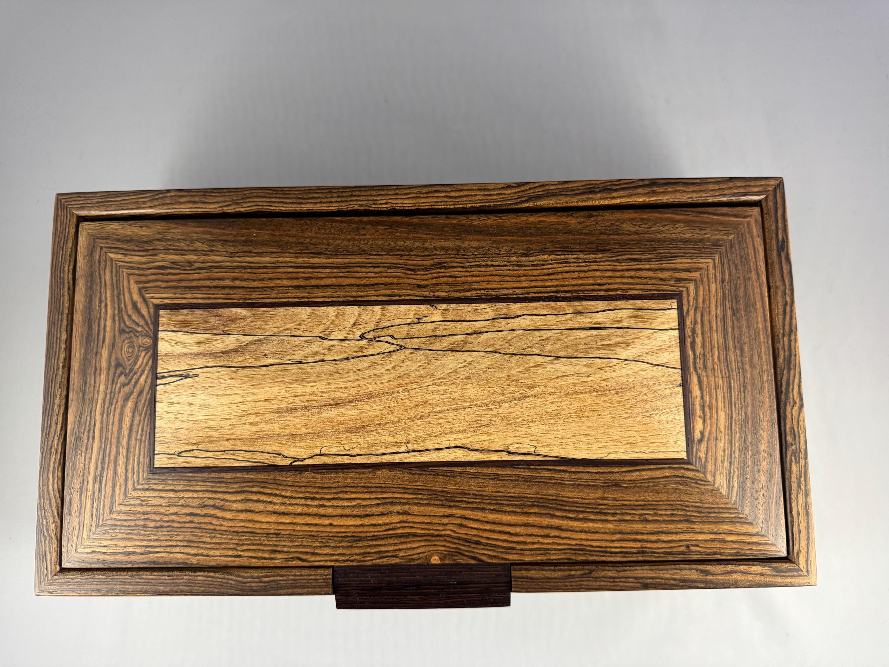 Handmade Valet Box, Figured Bocote and Spalted Maple With Wenge Accents ...