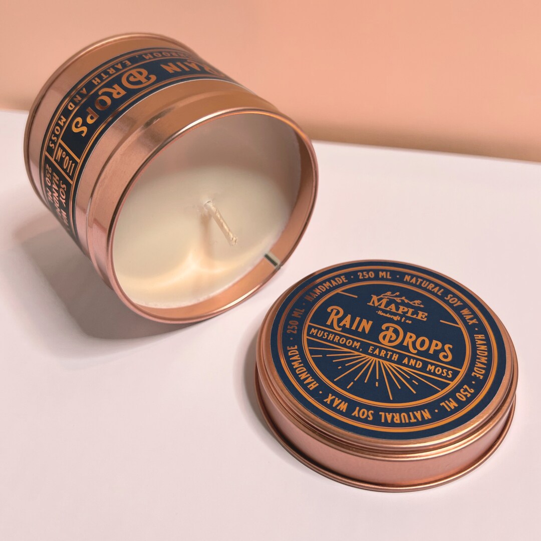 RAIN DROPS Candle Rain Rain Candle Soy Candle Petrichor - Etsy