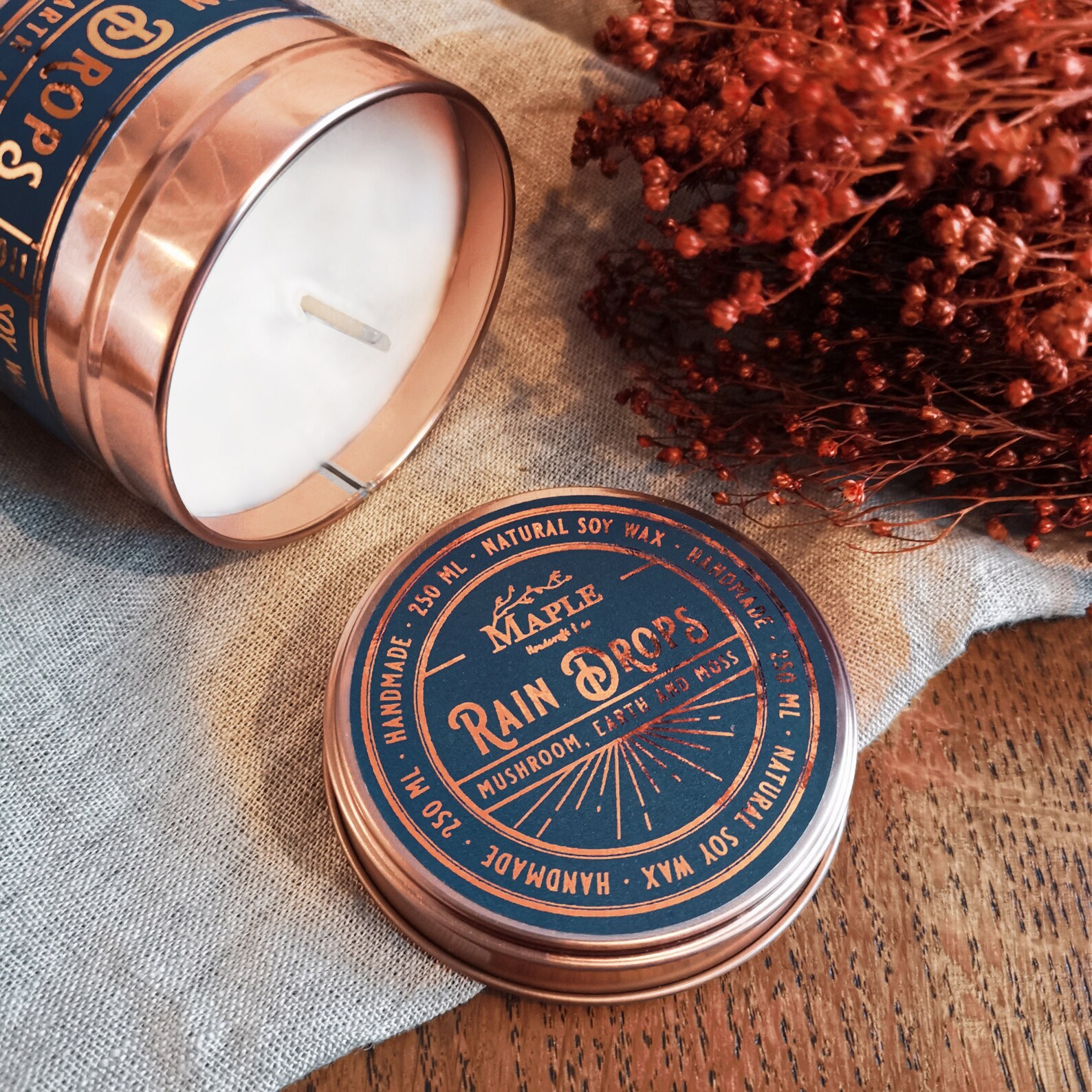 RAIN DROPS Candle Rain Rain Candle Soy Candle Petrichor - Etsy