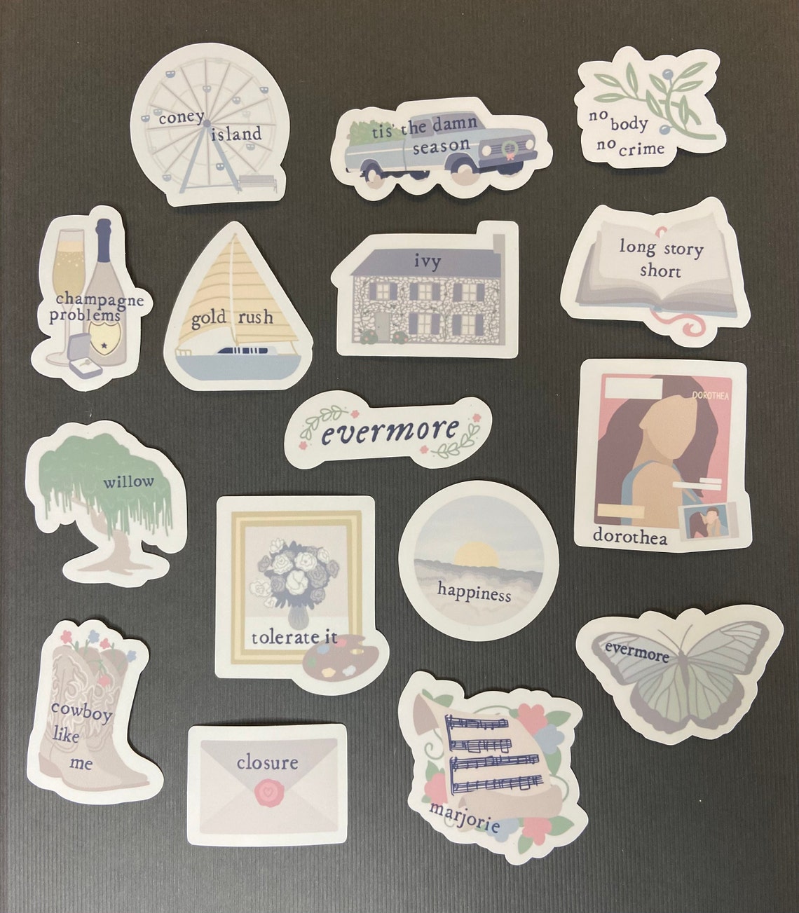 Evermore Sticker Pack 16 Taylor Swift Inspired - Etsy