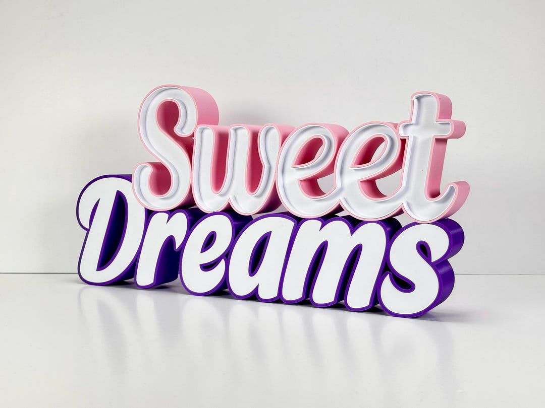 Custom LED Sweet Dreams Sign – 3D Printed Channel Letter Light ...