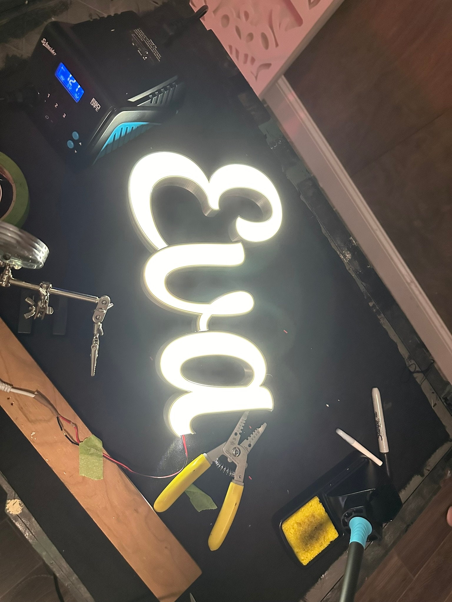 3d Printed Led Sign / Sweet Sixteen Sign / Custom Table Top Signs ...