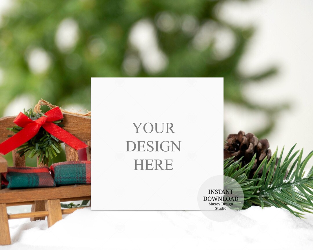 Square Card Mockup, Christmas Card Mockups, Mockup Christmas Cards ...
