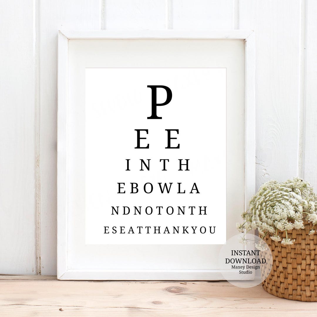 Pee in the Bowl Printable, Bathroom Printable, Bathroom Print, Bathroom ...