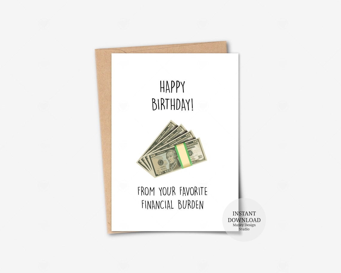 Printable Card Happy Birthday From Your Favorite Financial - Etsy