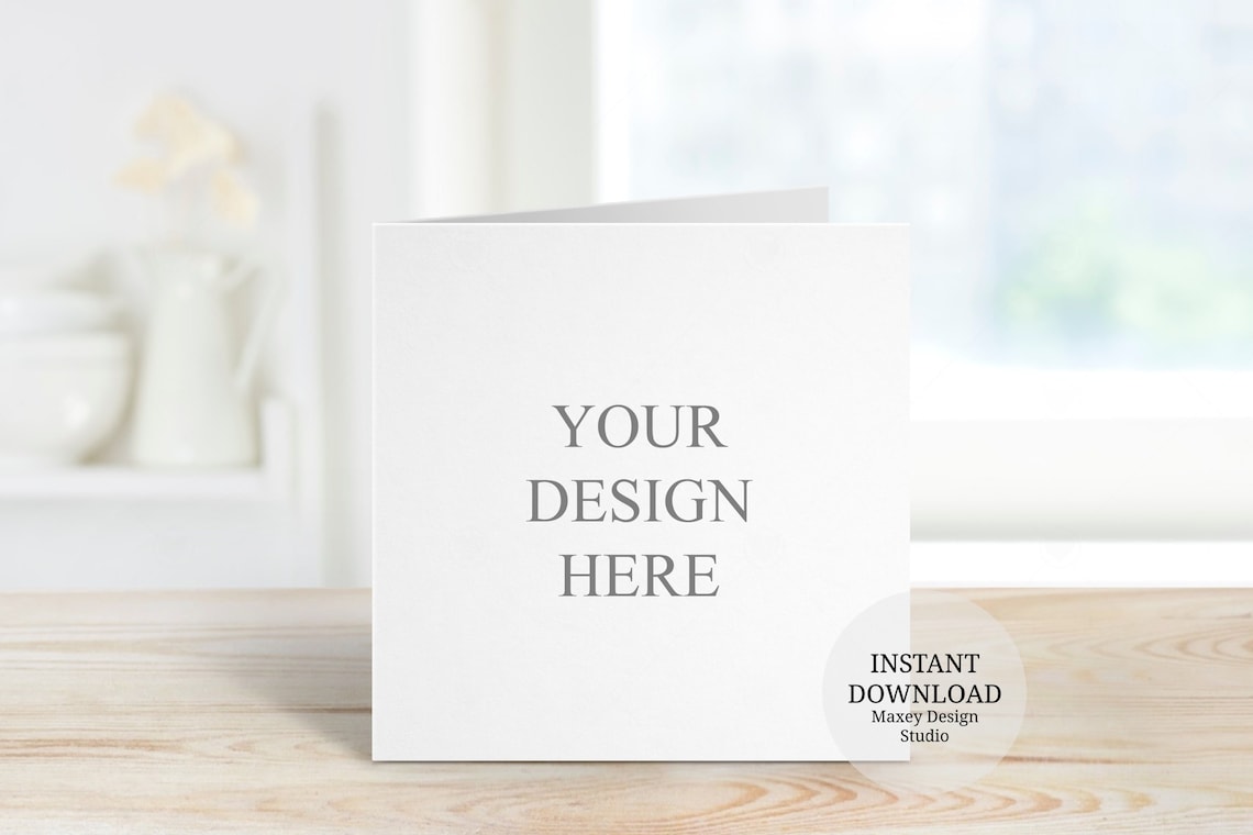 Square Folded Card Mockups Invitation Mockups Mockup - Etsy