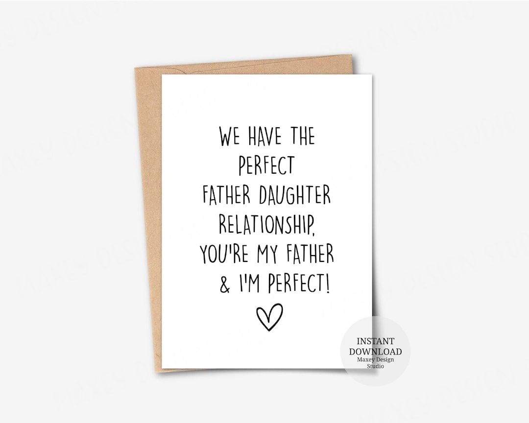 Printable Card, Funny Father Daughter Card, Funny Father's Day Card ...
