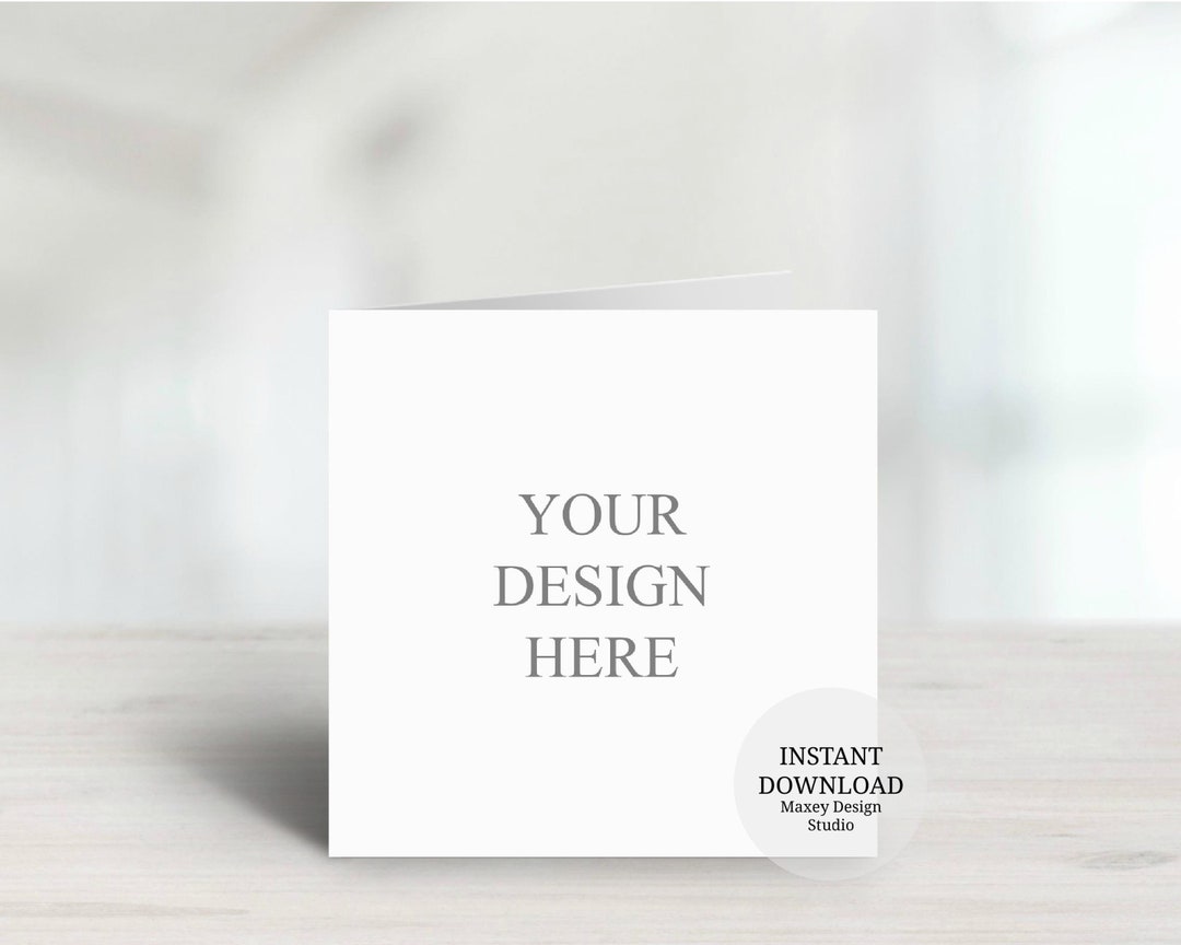 Square Card Mockup: Folded Greeting Card (digital Download) - Etsy