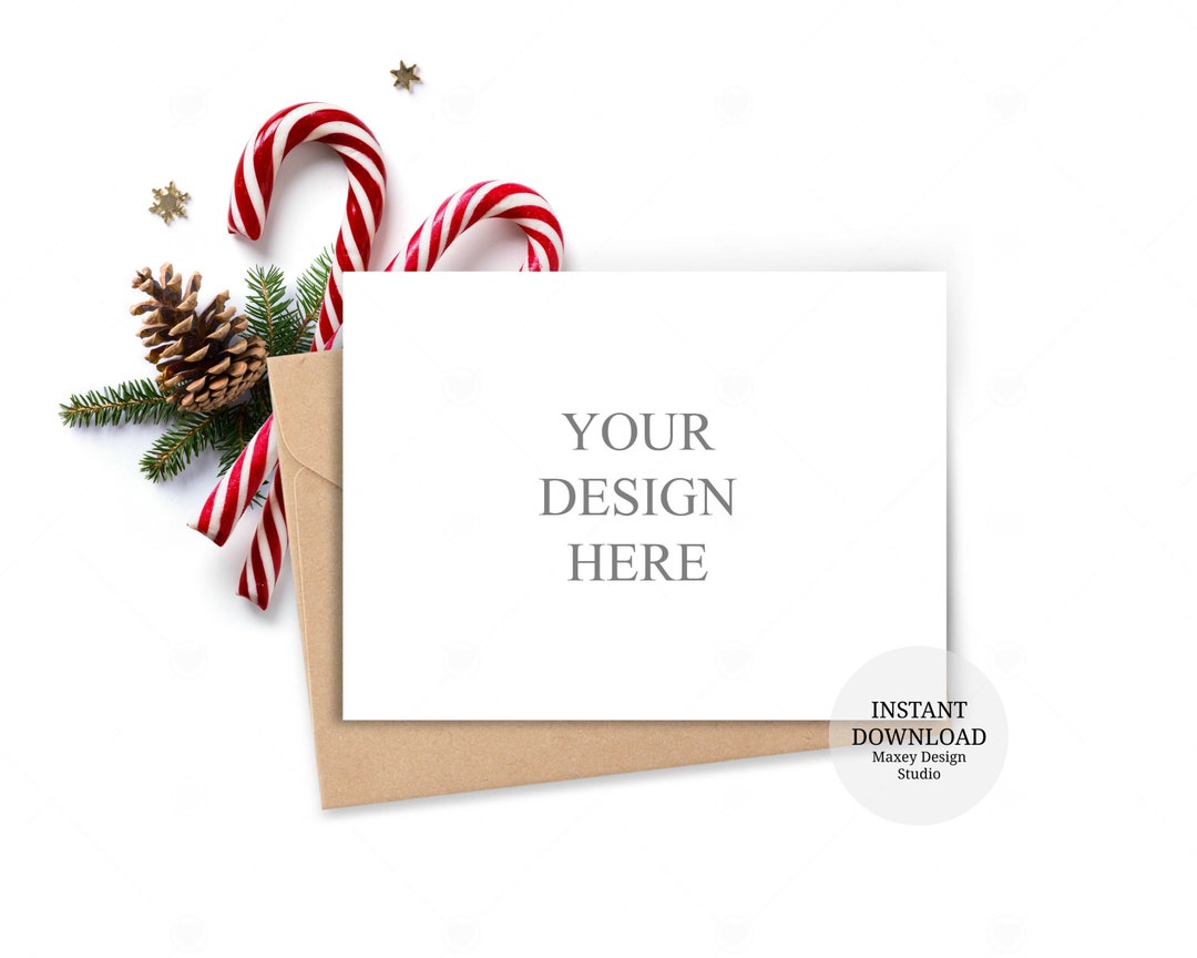 Christmas Card Mockup, Mockup Christmas Cards, Christmas Card Mockup ...