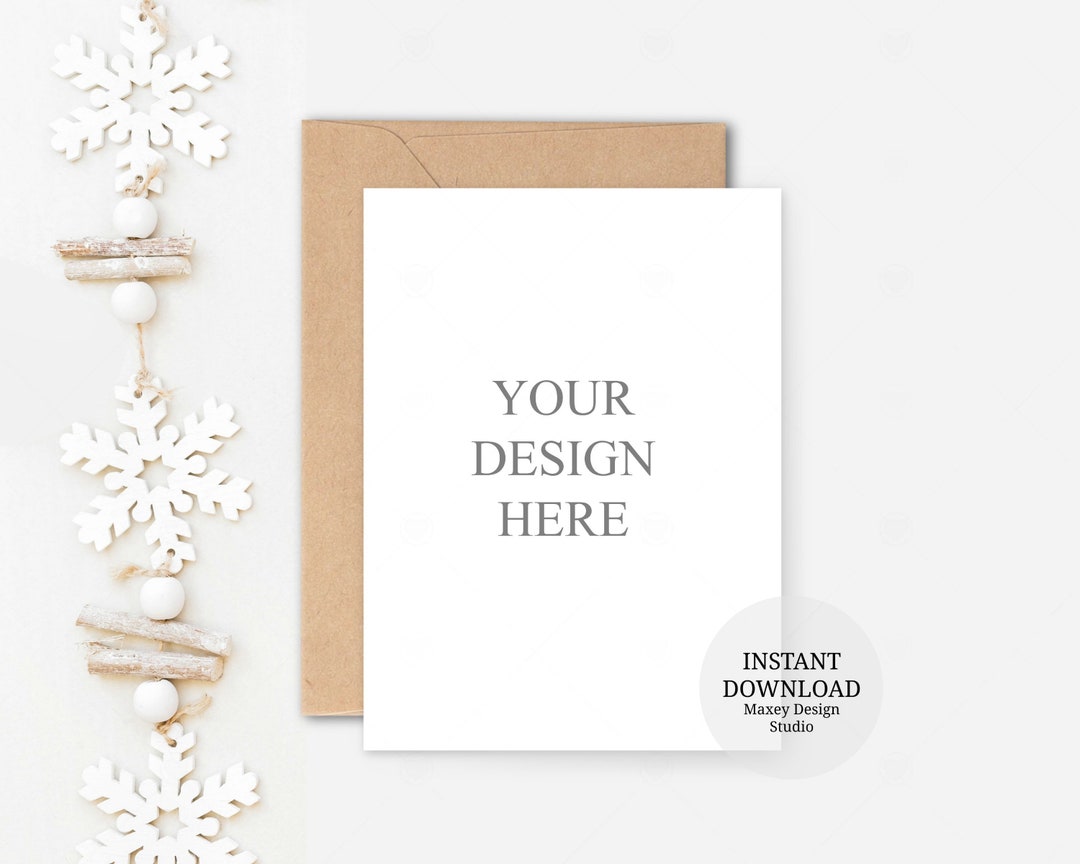 Invitation Mockups, Mockup Greeting Cards, Winter Card Mockups, Mockup ...