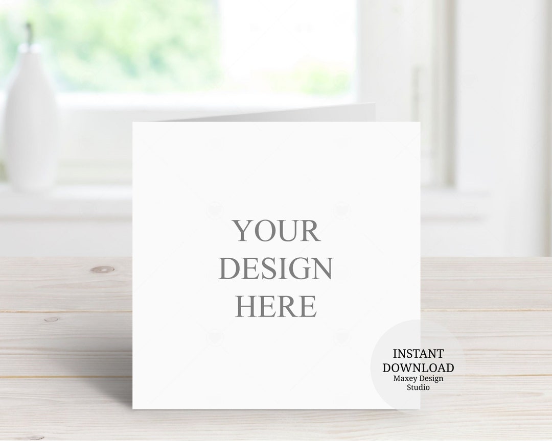 Square Folded Card Mockup, Mockup Square Card, Thank You Card Mockups ...