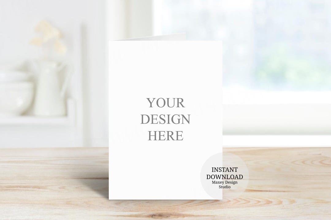 Folded 5x7 Card Mockup: Invitation Stationery (JPEG Digital Download ...