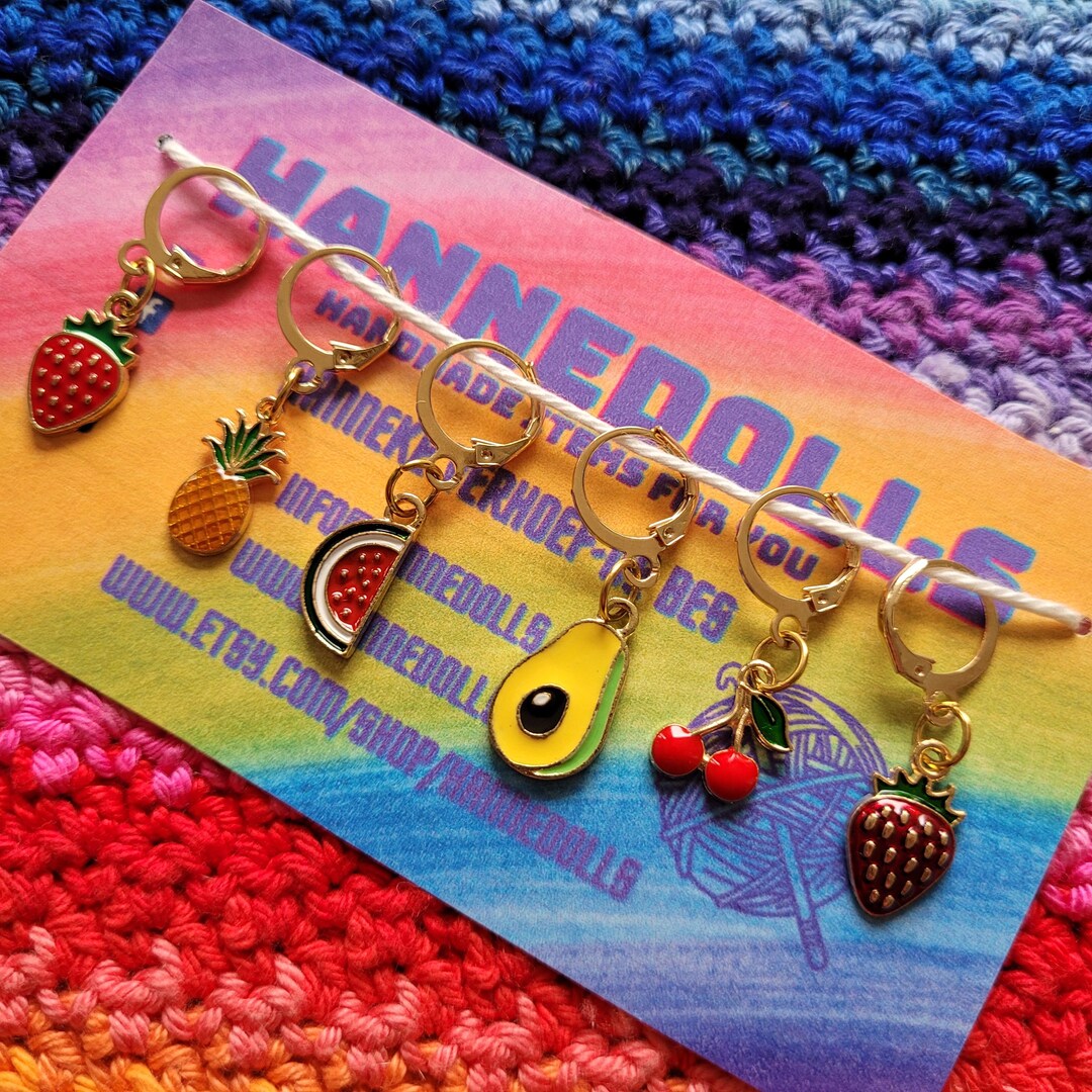 Fruit Stitch Markers. Stitch Markers for Crochet and Knitting. Set of 6 ...