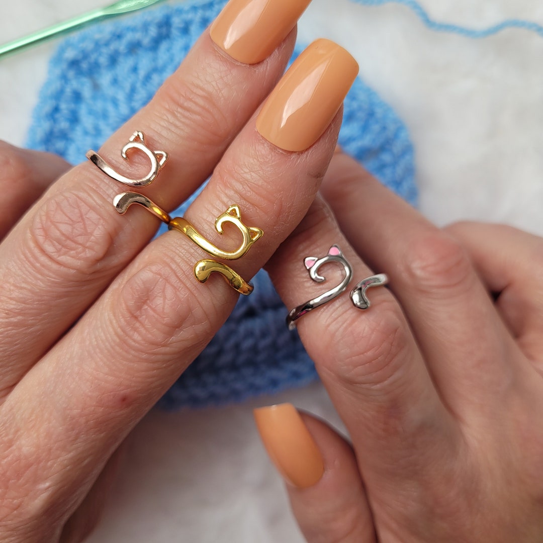 Cat Crochet or Knit Ring a Yarn Tension Aid for Crocheting and Knitting ...