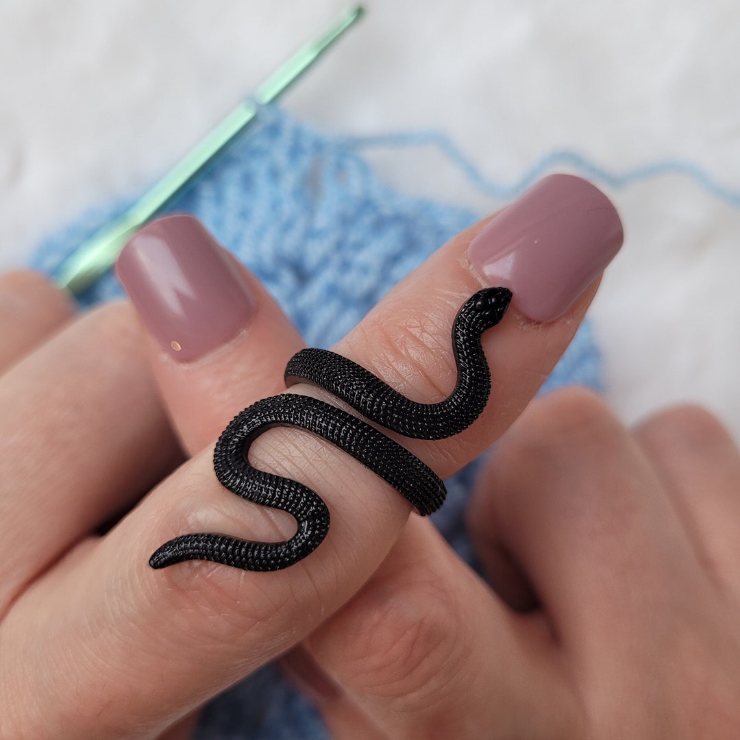 Snake Crochet Ring - Snake Knitting Ring - Crochet Ring - Right-handed ...