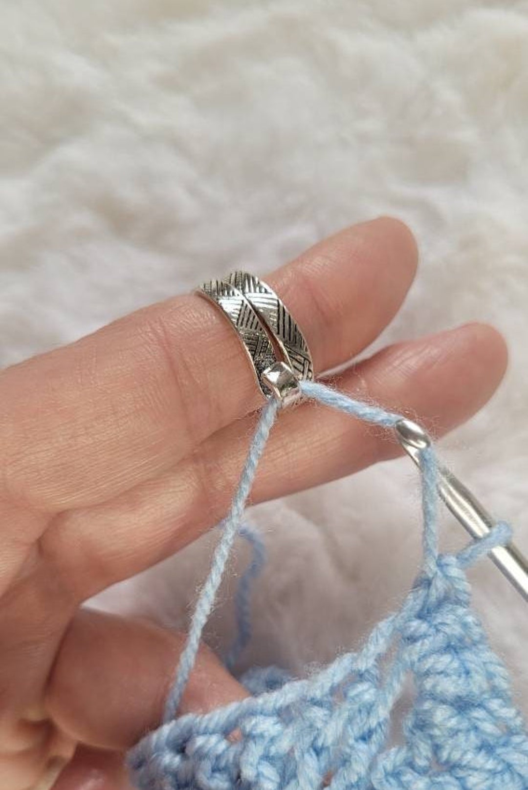 Adjustable Crochet or Knitting Loop Ring, Crochet or Knitting Ring ...