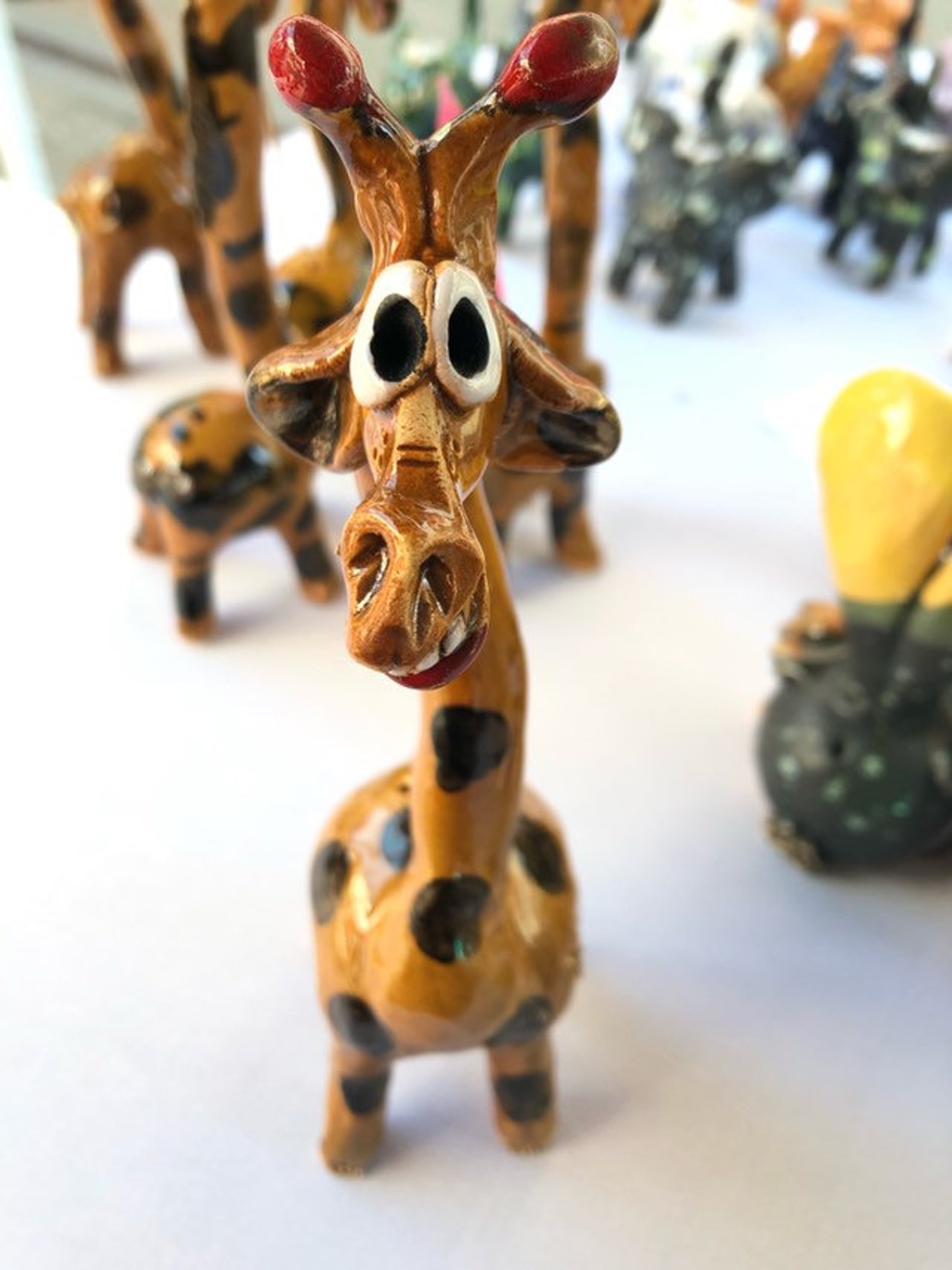 Giraffe Ceramic Figurine Cake Topper Birthday Gift Wedding - Etsy