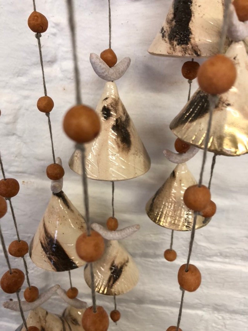 White Angel Gabriel, Ceramic Wind Chime, Wall Hanging, Home Warming ...