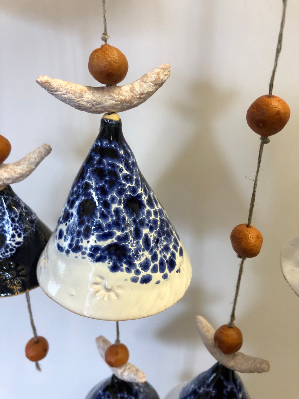 Ceramic Blue Angel Michael Wind Chime, Birthday, Christening ...