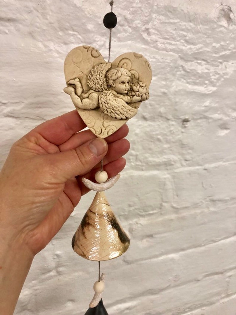 Ceramic Angel Bells White Gabriel Guardian Angel Wind - Etsy UK