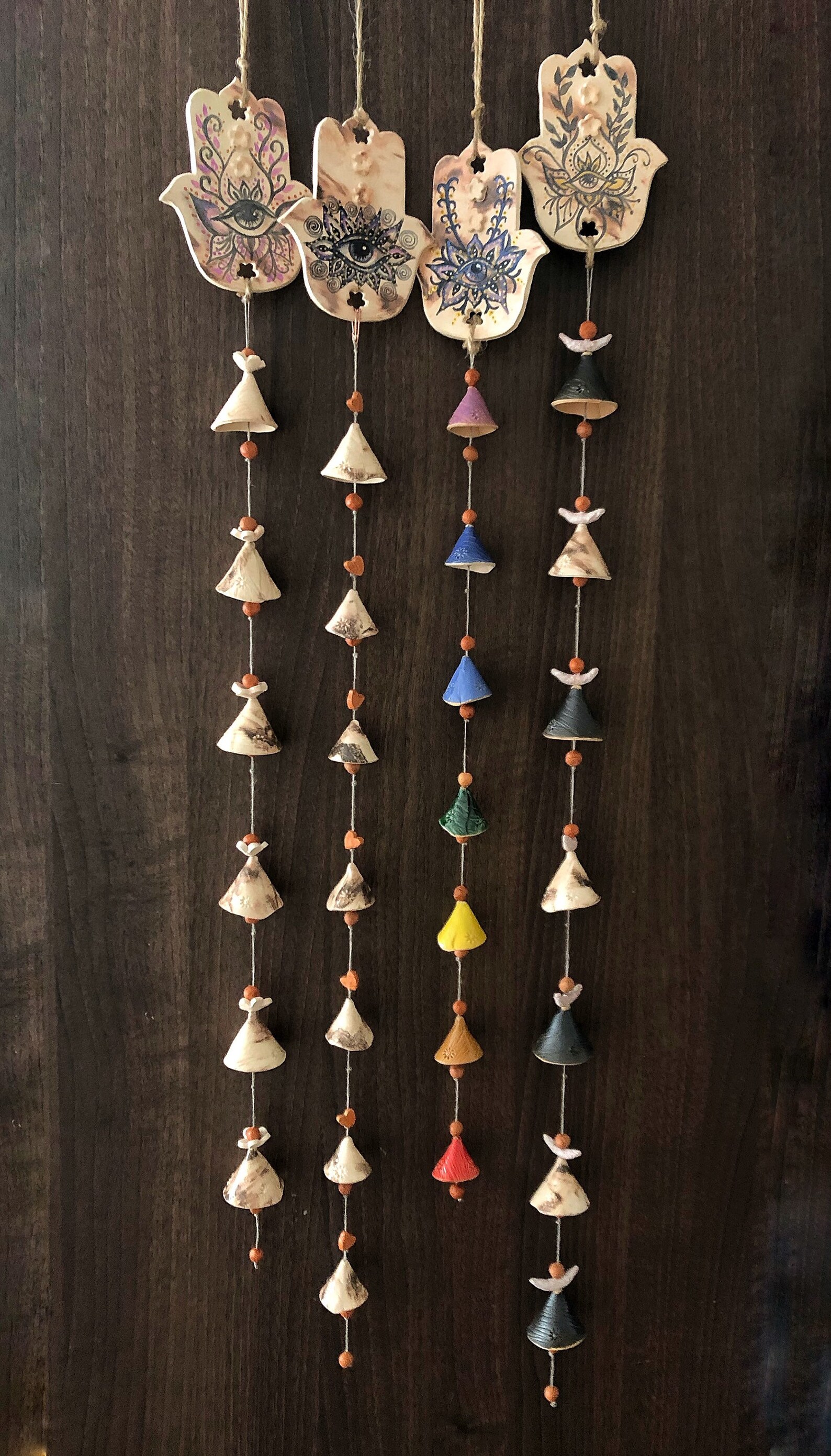 Hamsa Hand, Hamsa Wall Decor, Clay Hamsa, Hamsa Wall Hanging, Ceramic ...