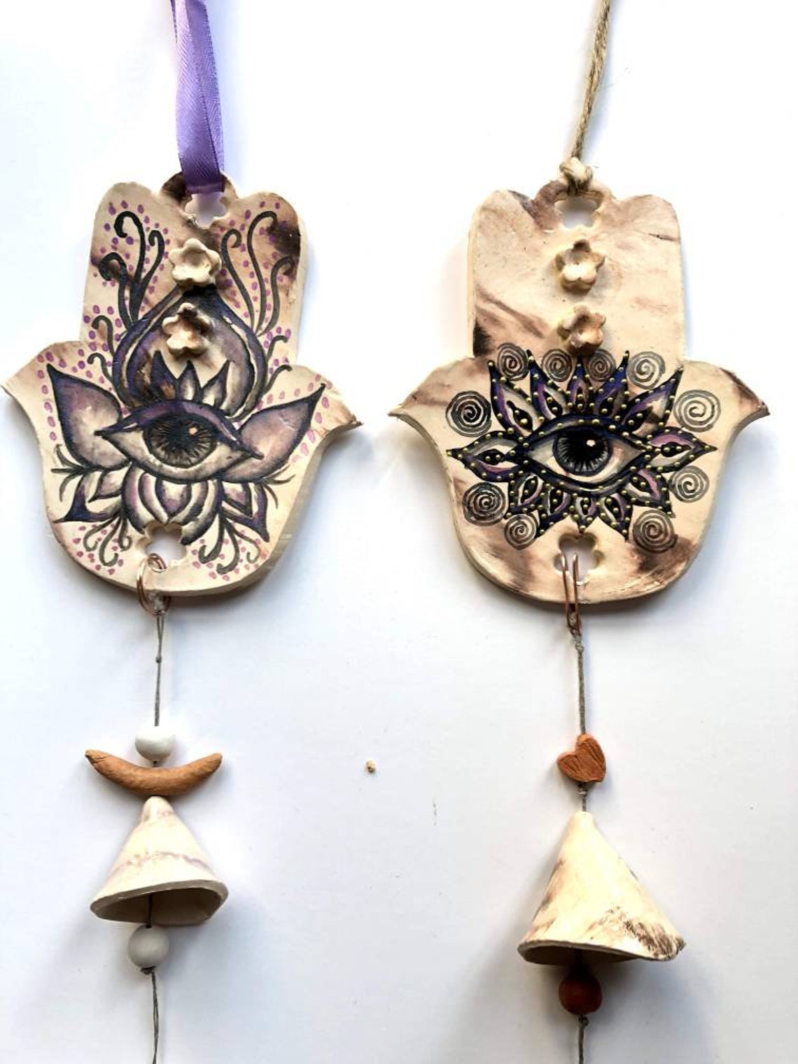 Hamsa Hand Hamsa Wall Decor Clay Hamsa Hamsa Wall Hanging - Etsy