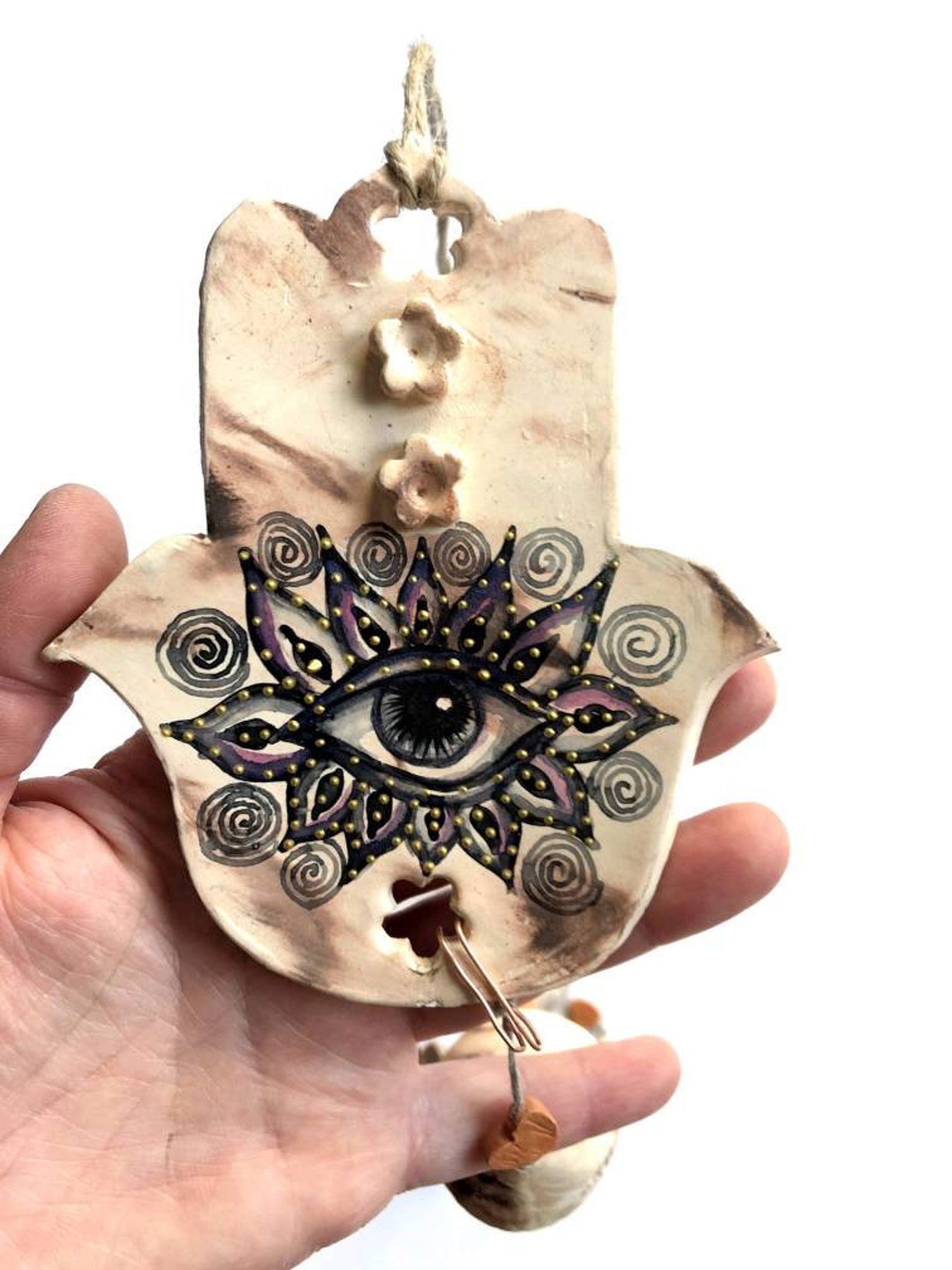Hamsa Hand Hamsa Wall Decor Clay Hamsa Hamsa Wall Hanging - Etsy