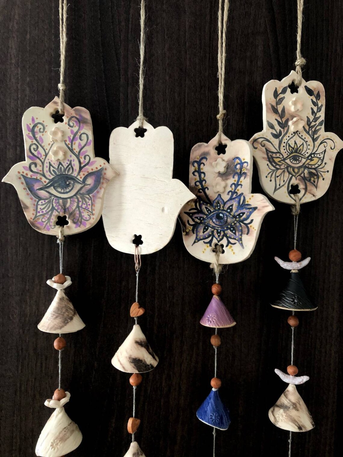 Hamsa Hand Hamsa Wall Decor Clay Hamsa Hamsa Wall Hanging - Etsy