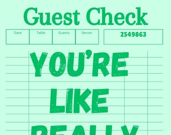 You're Like Really Pretty Guest Check Wall Decor Print - Etsy