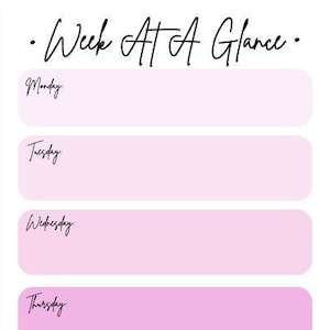 Week at A Glance Printable customizable - Etsy
