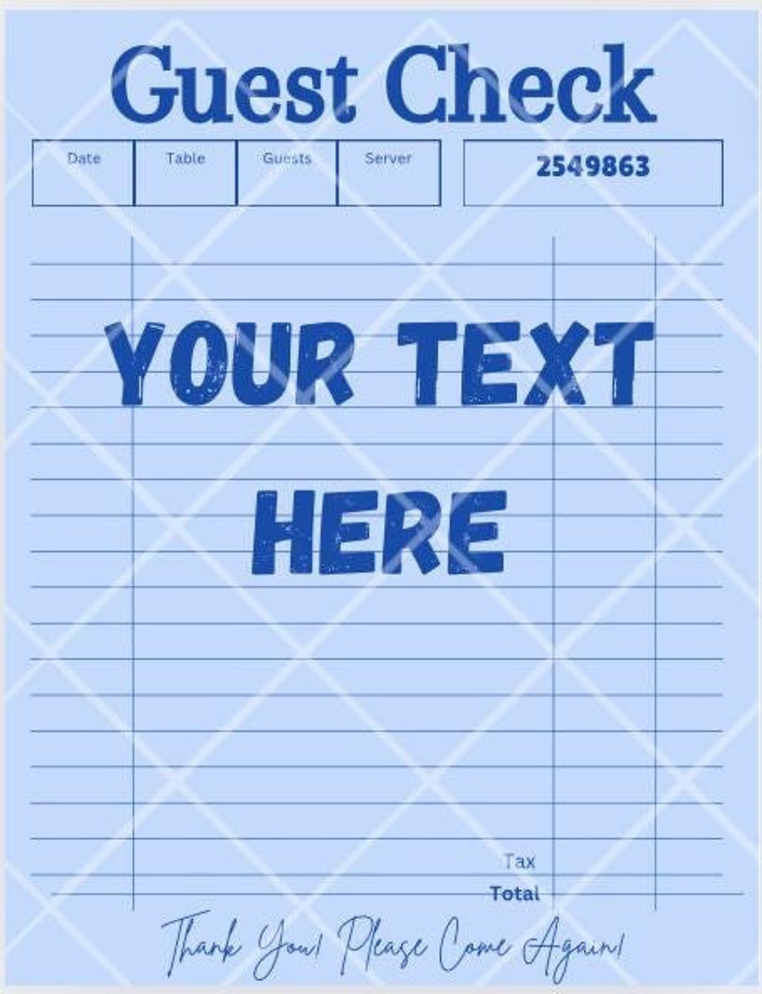 Custom Guest Check Wall Decor - Etsy