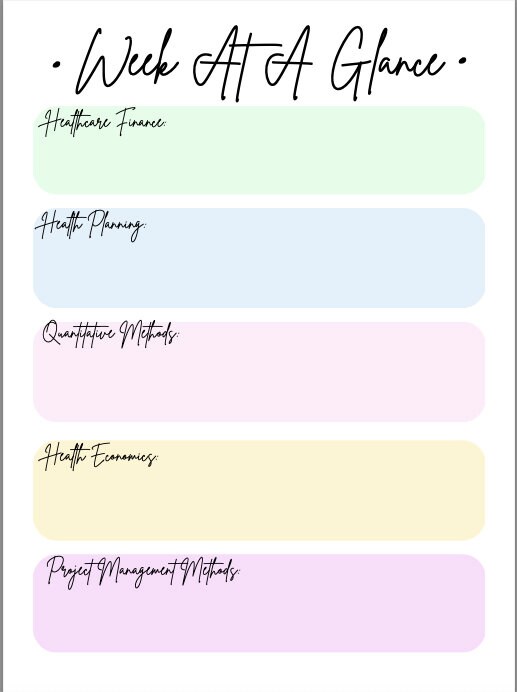 Week at A Glance Printable customizable - Etsy