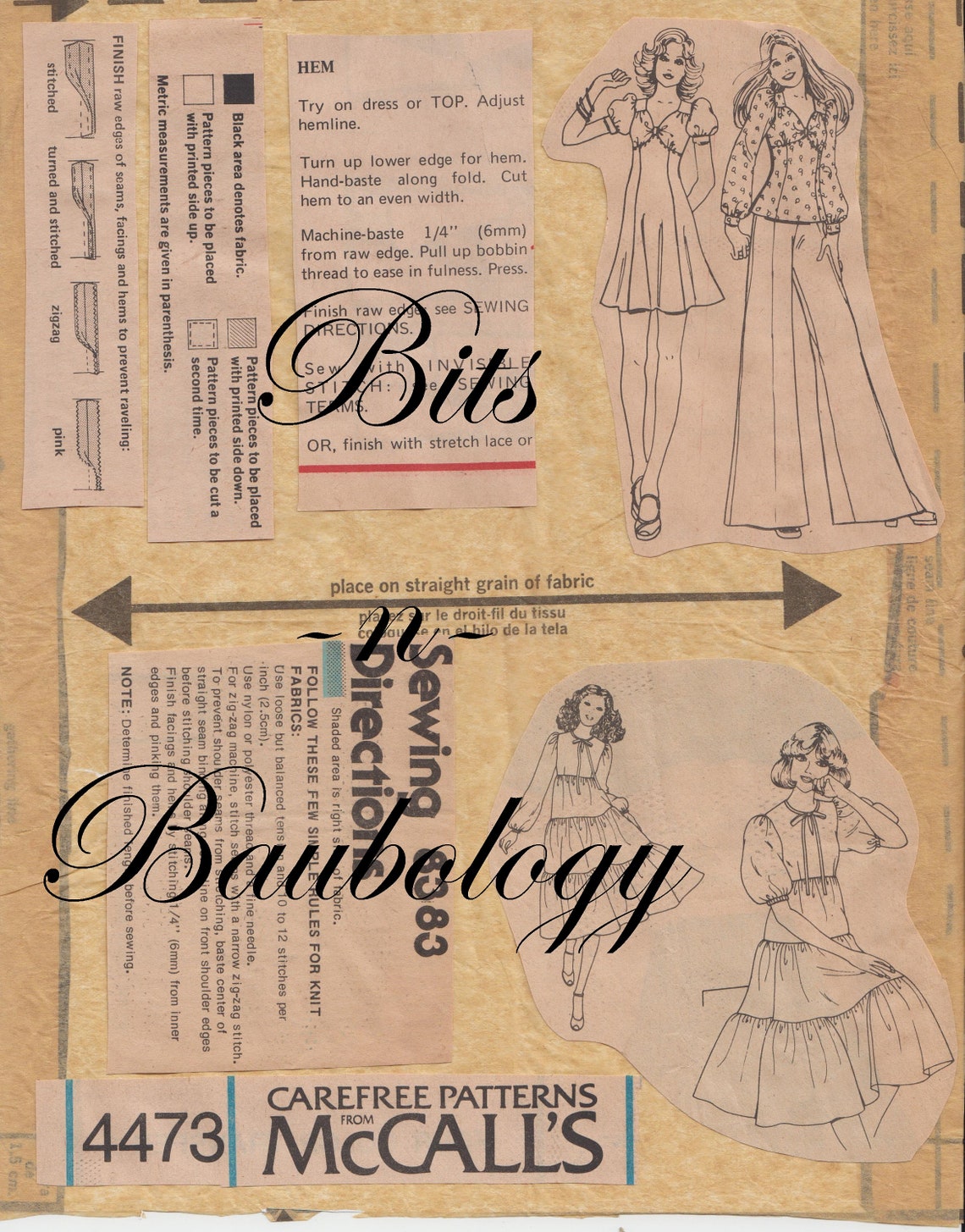 8 Pages Printable Sewing Pattern Bits & Bobs for Collage - Etsy