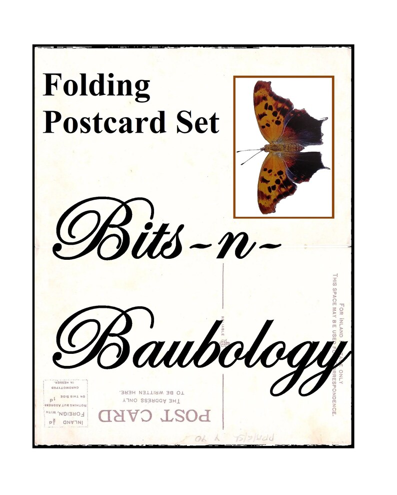 Folding Postcard Set (junk Journal Ephemera) - Etsy