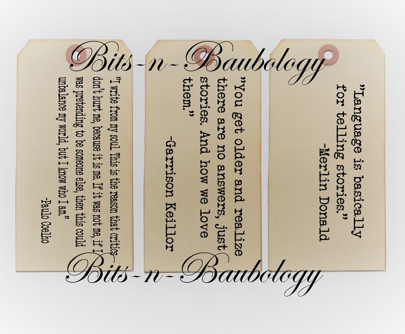 9 Writing Quote Tags for Junk Journals - Etsy