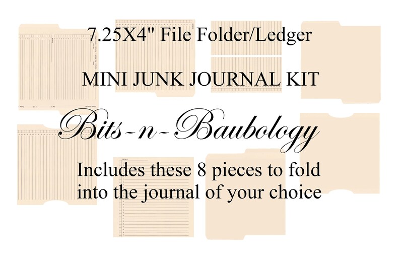 File Folder/ledger Junk Journal Kit - Etsy