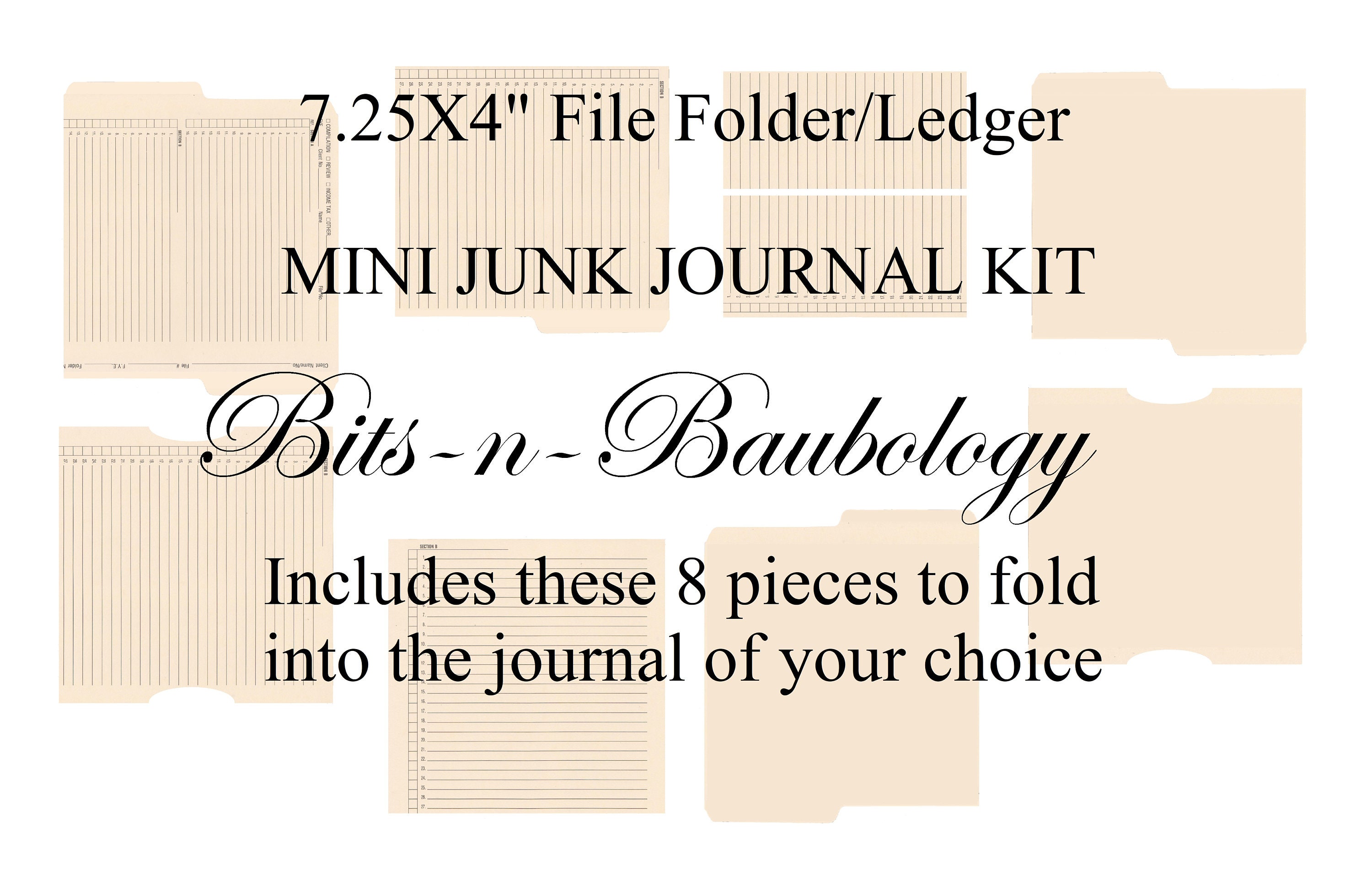 File Folder/ledger Junk Journal Kit - Etsy