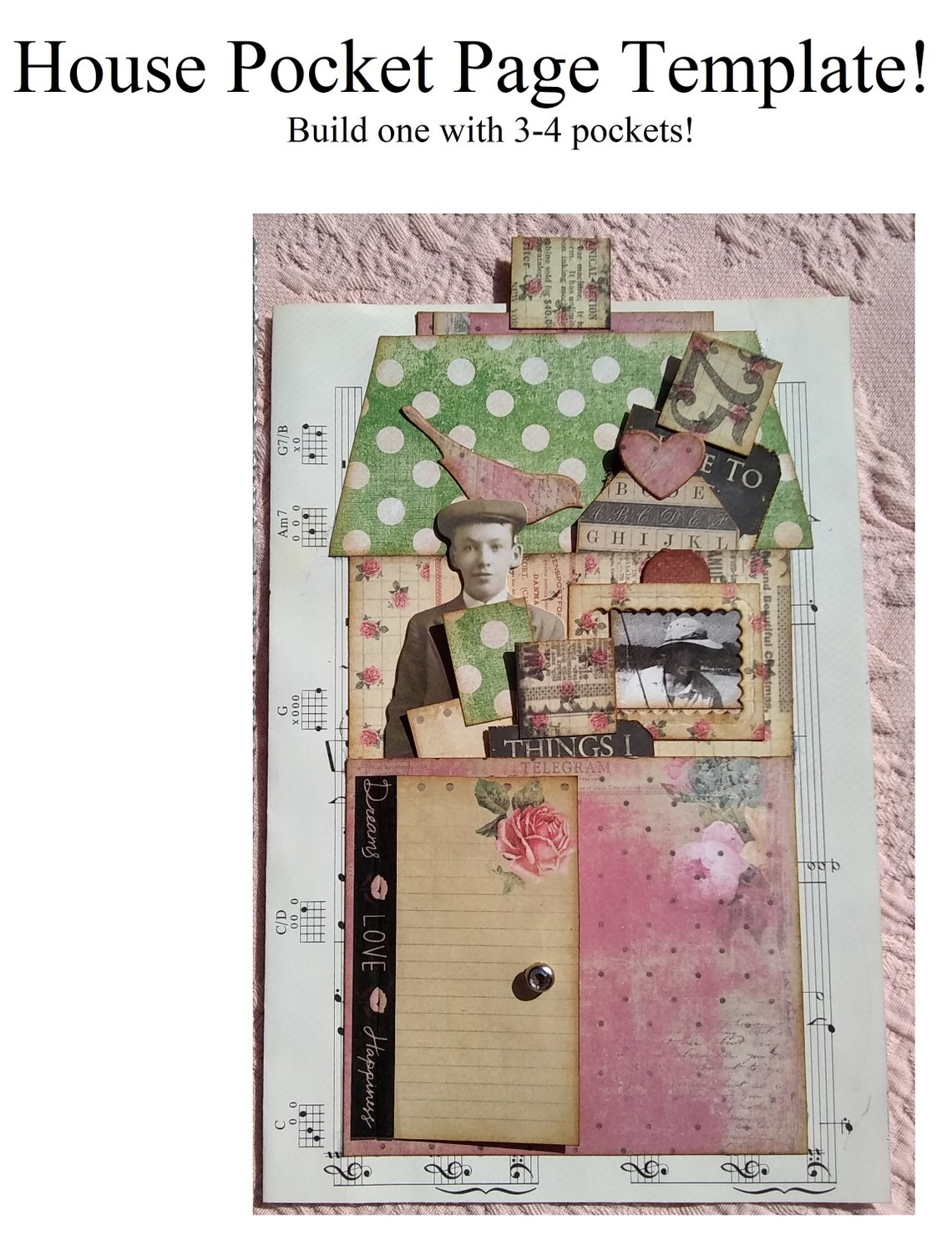 House Pocket Page Template for Junk Journals - Etsy