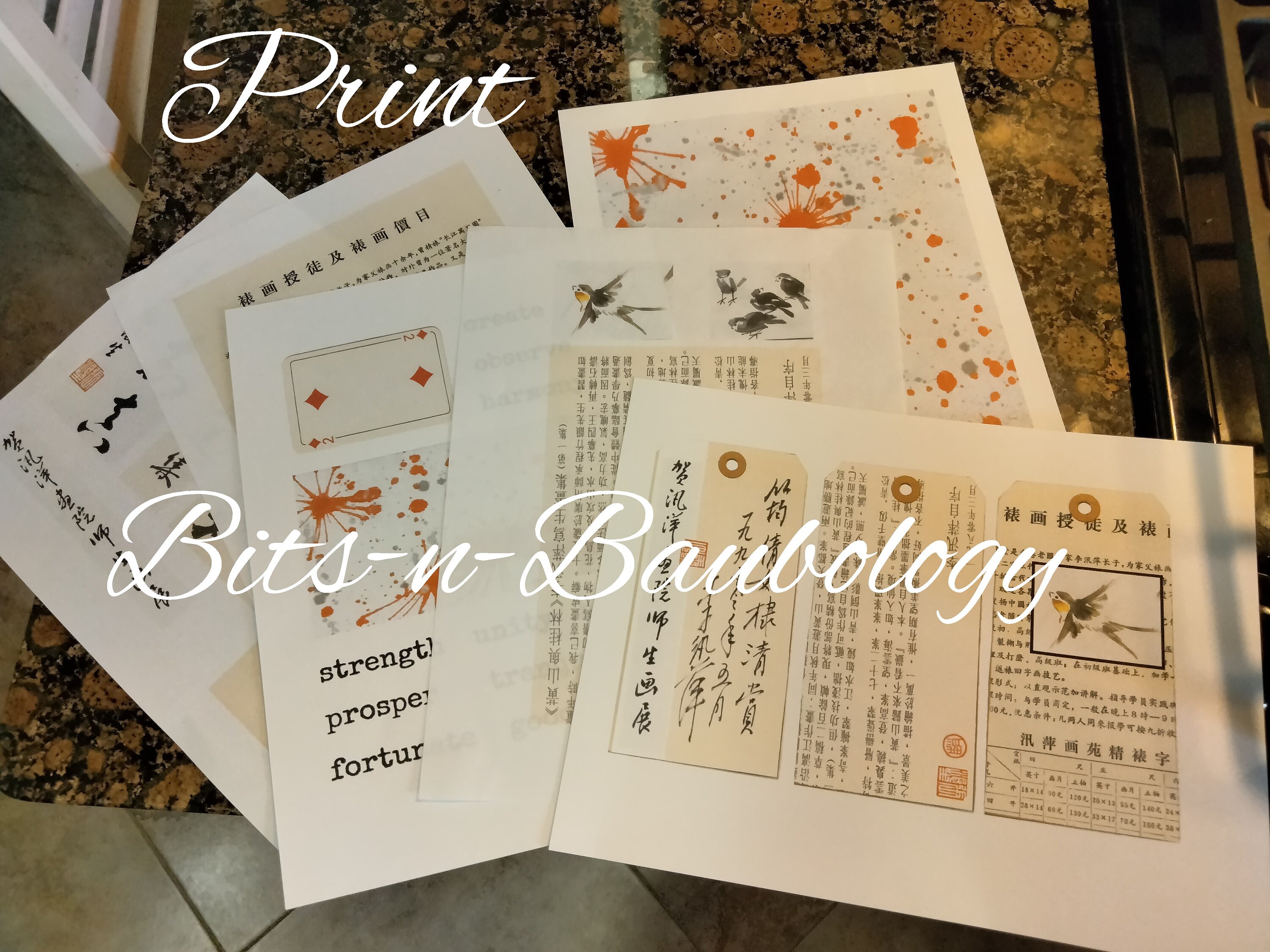 Chinese Papers Collage Kit - Etsy
