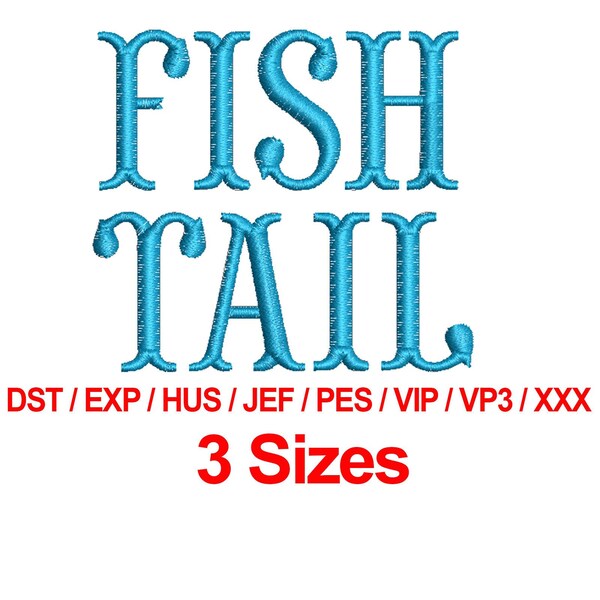Fishtail Embroidery Font - Etsy