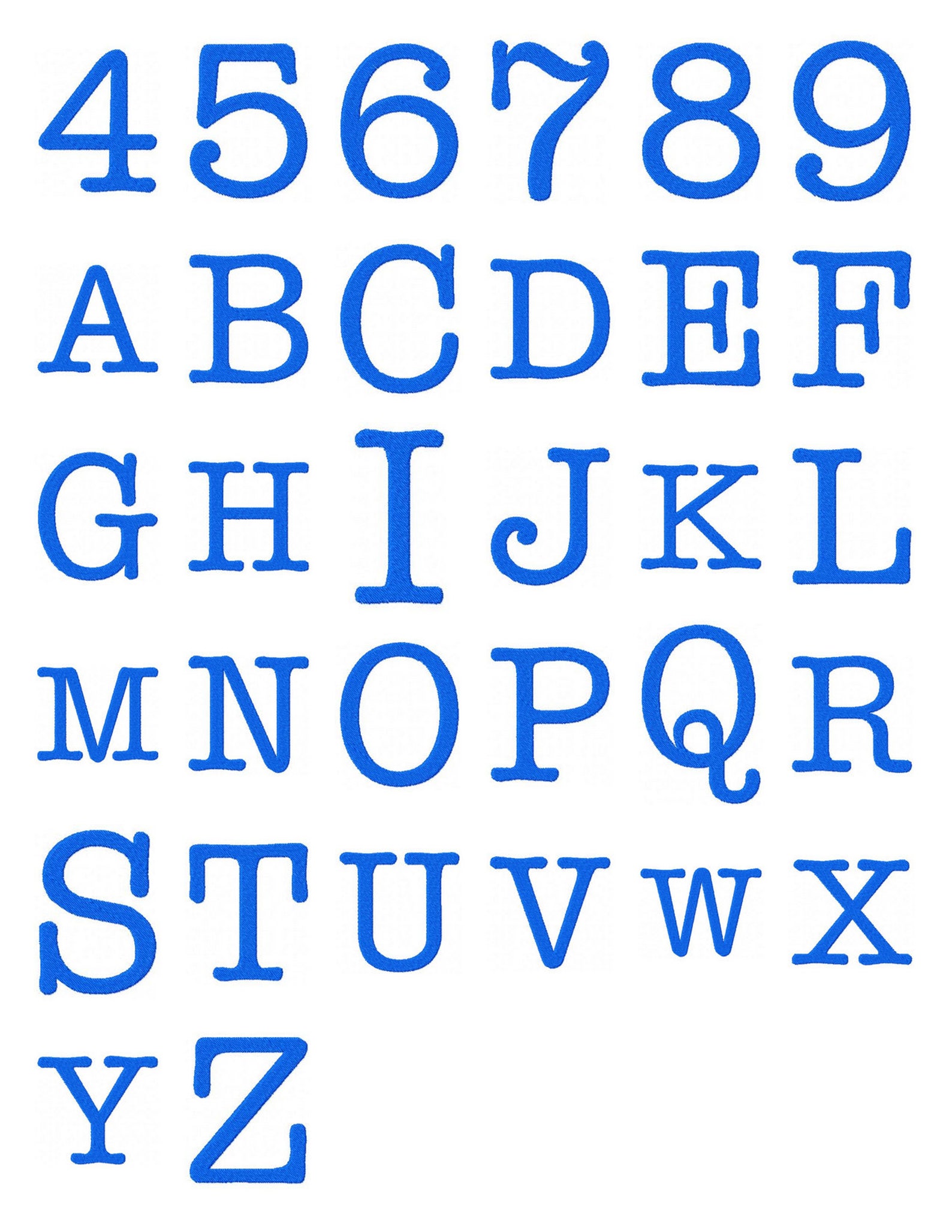 Typewriter Font Machine Embroidery Design Fonts 3 Sizes - Etsy