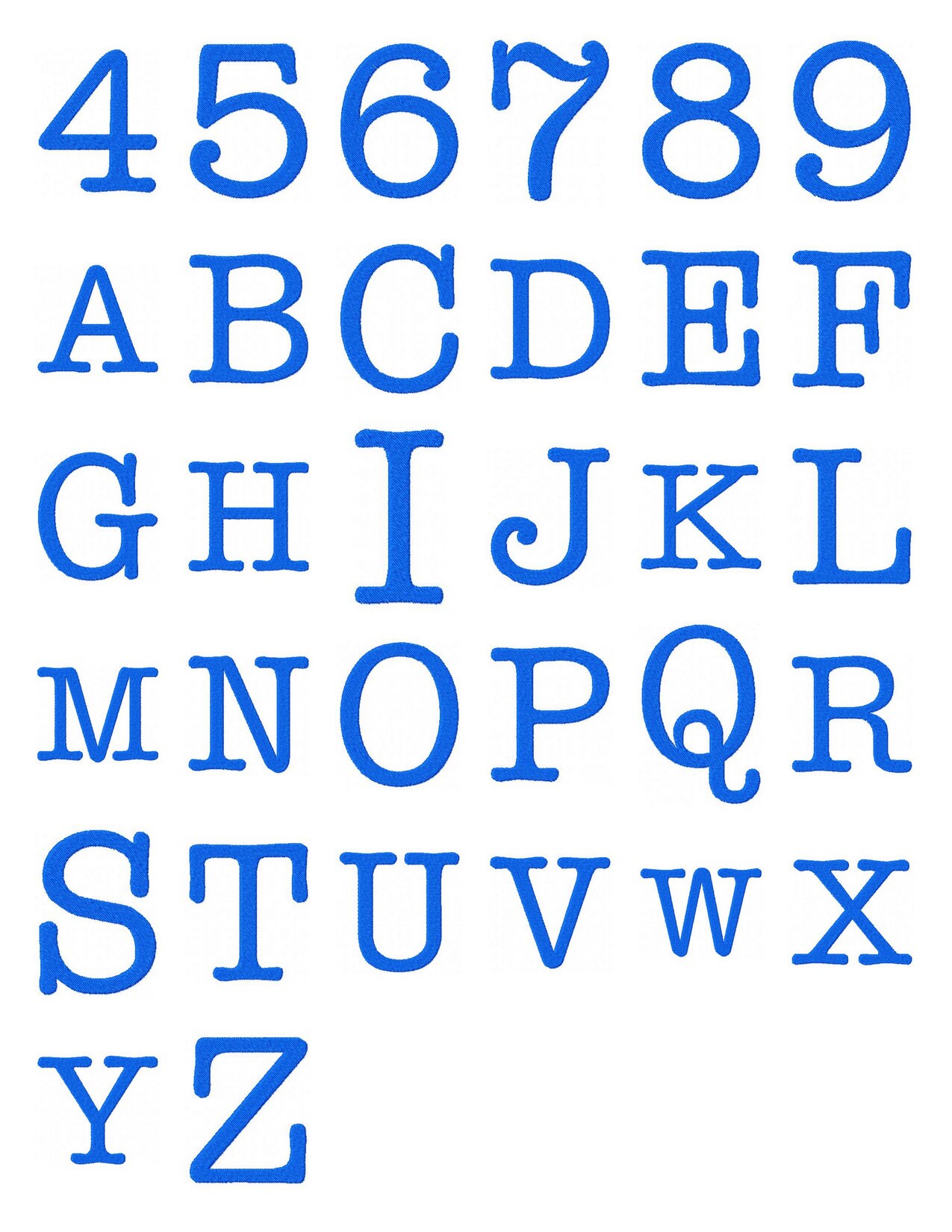 Typewriter Font Machine Embroidery Design Fonts 3 Sizes - Etsy