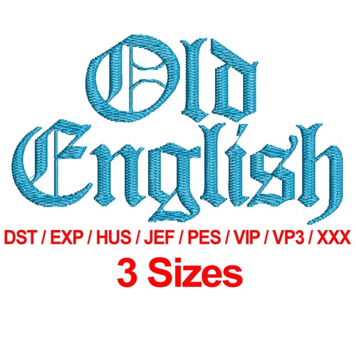 Old English Embroidery Font Machine Embroidery Design Instant - Etsy