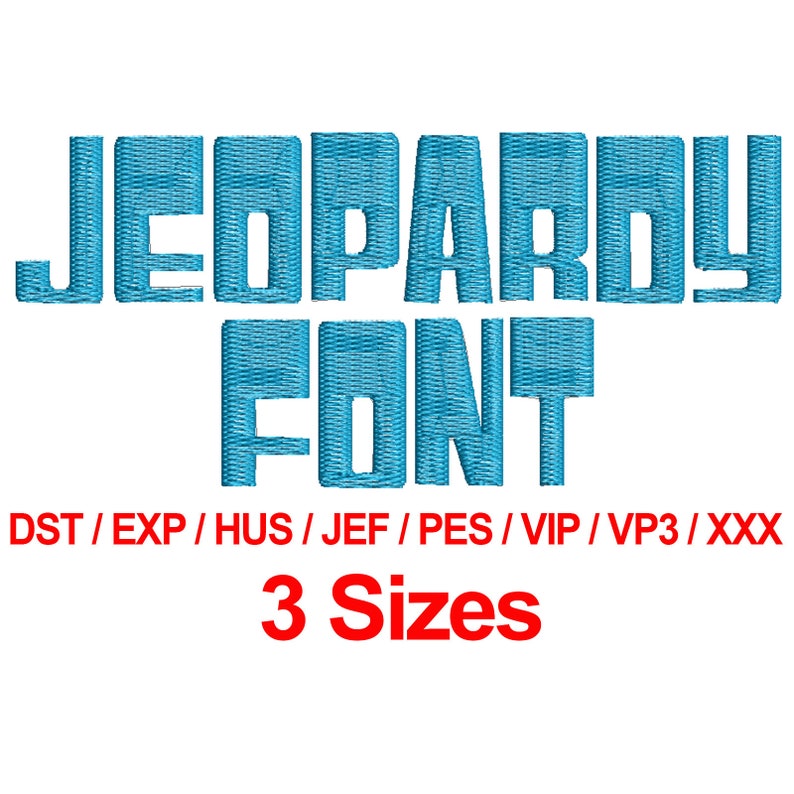 Jeopardy Font 3 Sizes Machine Embroidery Design Fonts | Etsy