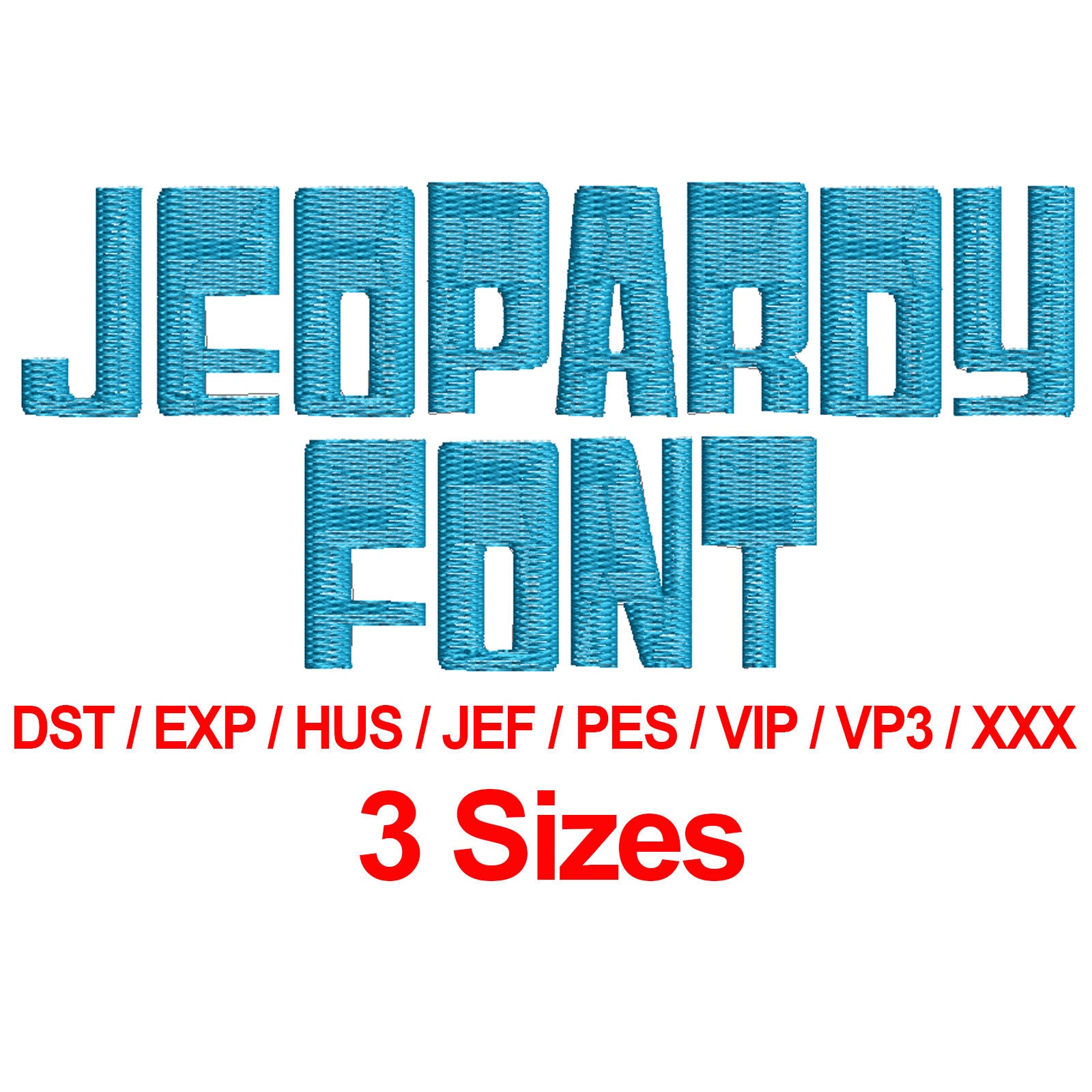 Jeopardy Font 3 Sizes Machine Embroidery Design Fonts | Etsy
