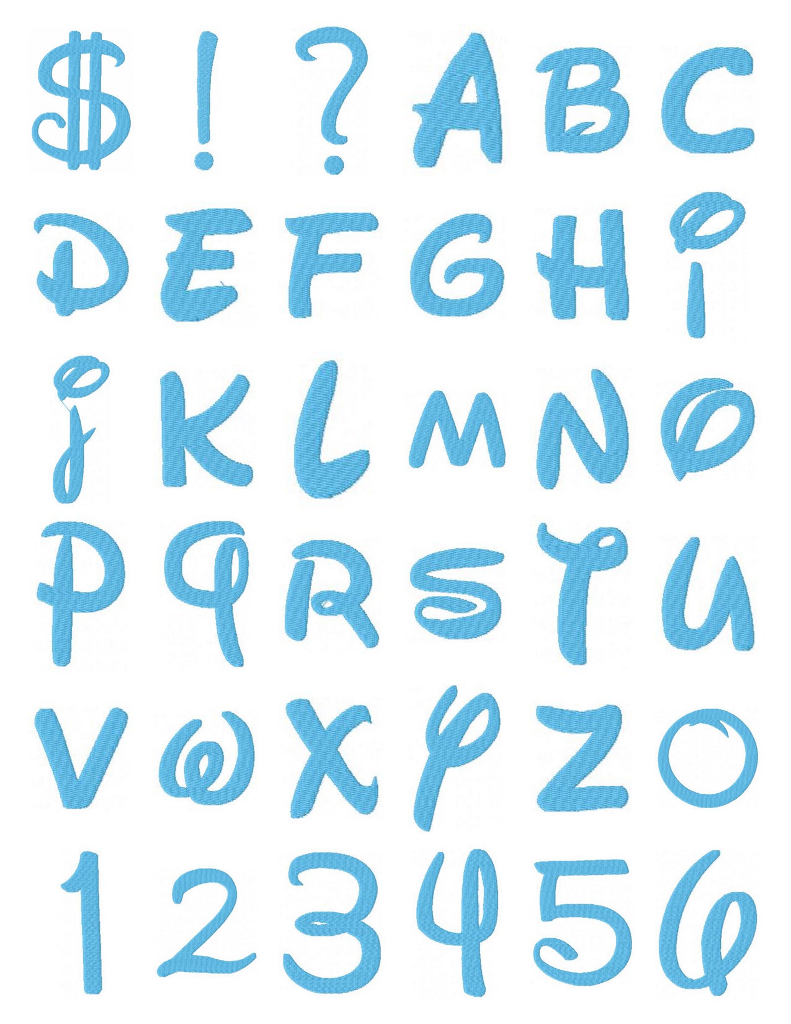 Disney Font 4 Sizes Machine Embroidery Design Fonts | Etsy