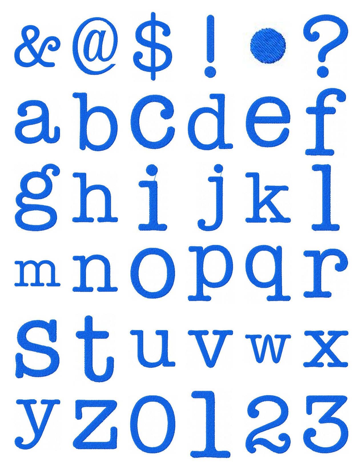 Typewriter Font Machine Embroidery Design Fonts 3 Sizes - Etsy