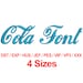 Cola Font 4 Sizes Machine Embroidery Design Fonts Alphabets All Formats ...